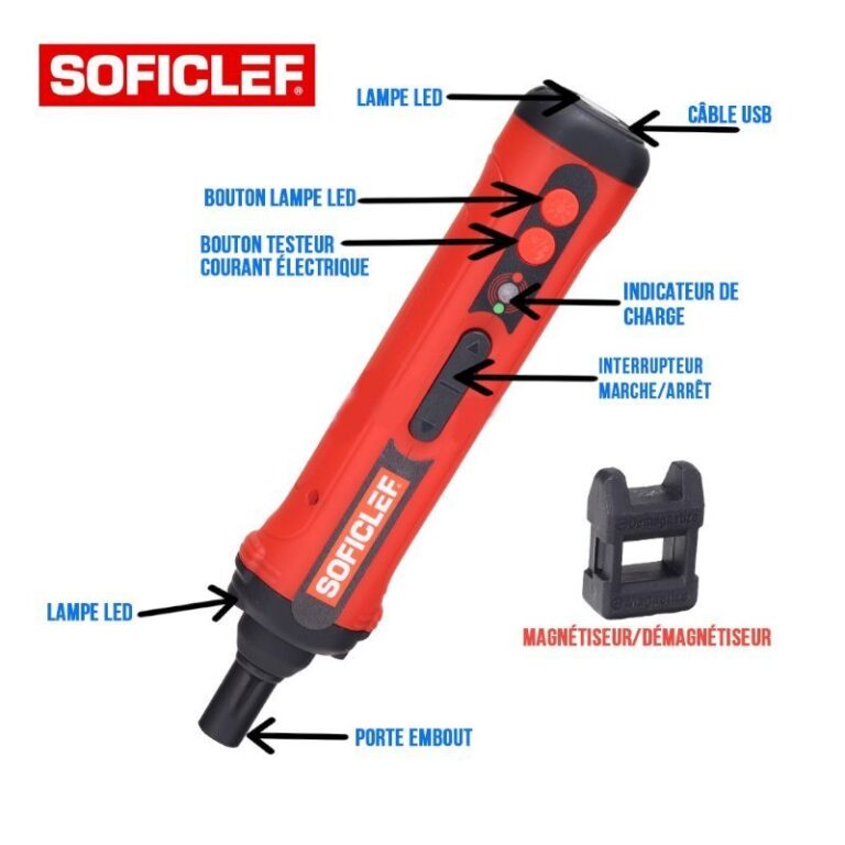 Tournevis électrique 4V SOFICLEF 40 pièces - Bricaillerie